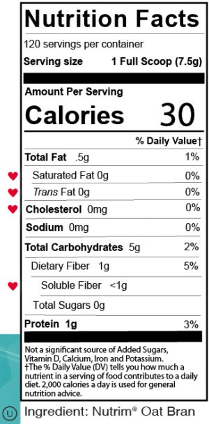 Nutrim Oat Beta Glucan 120 Servings | Nutrim